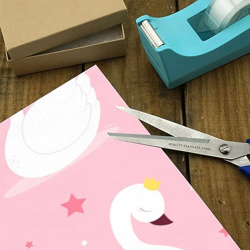 Veundei 3 Pack Gift Wrapping Paper Bundle Swan Princess Wrapping Paper Roll Packing Paper Gift Wrap for Birthdays, Weddings, Party, Holiday, Baby Shower, 58 x22.8 Inch (9.18.sq.ft) per Roll