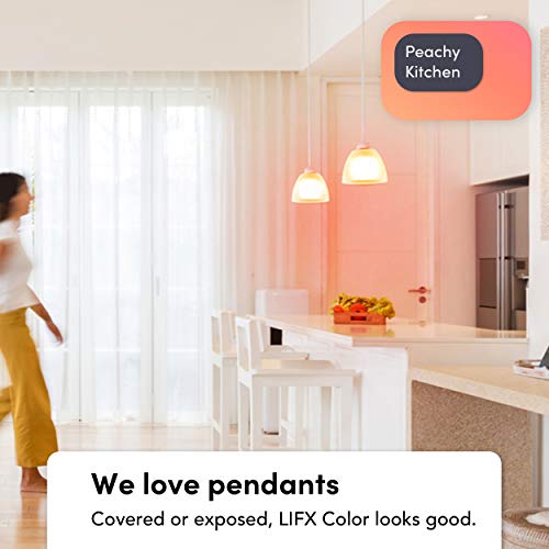 LIFX Color (Nightvision Edition), 1100lm E26, Wi-Fi Smart LED Light Bulb, Full Color and Whites, No Bridge Required, Works with Alexa, Hey Google, HomeKit and Siri, 2-Pack