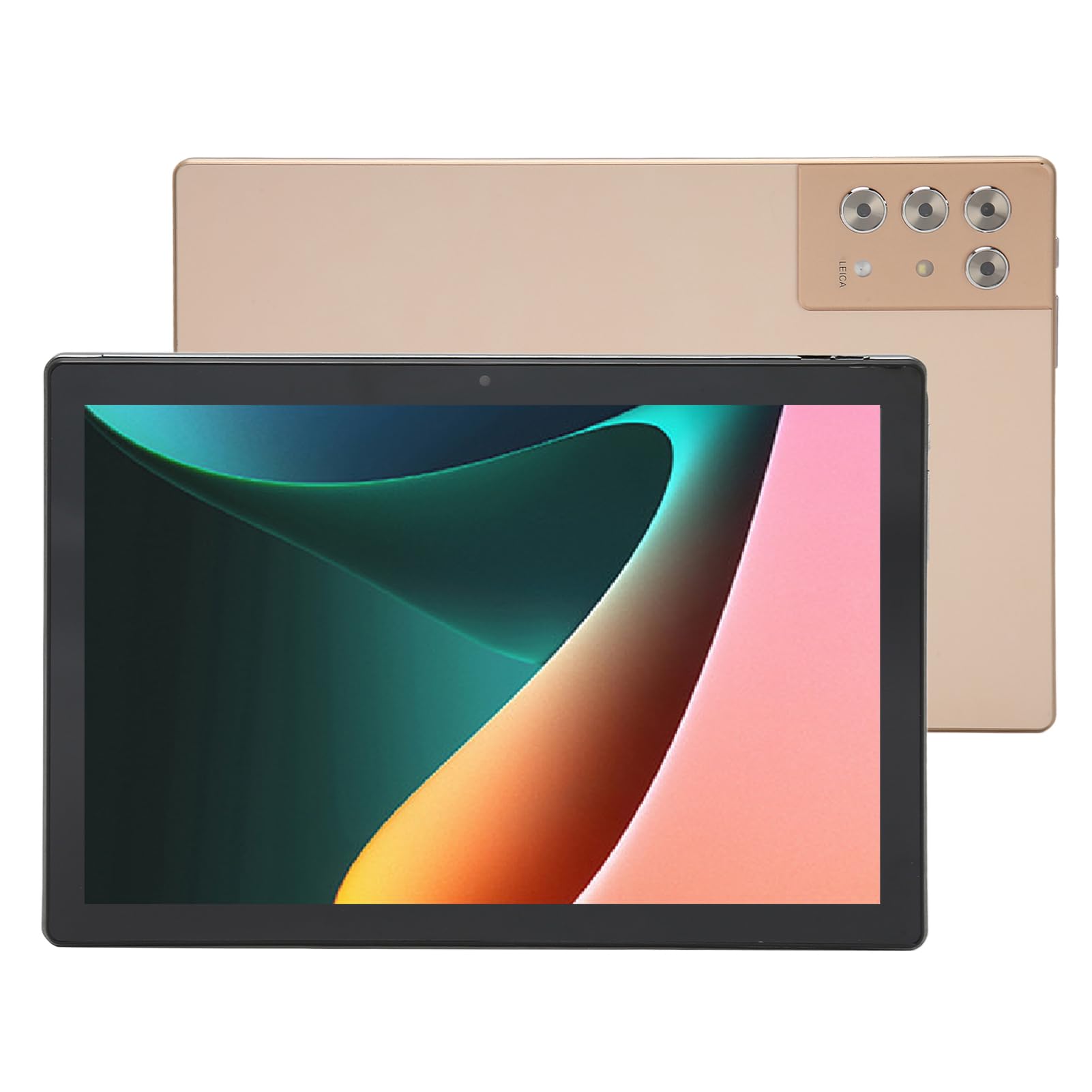 Luqeeg Tablet, 100 to 240V 2.4G 5G WiFi Front Rear Camera 8GB RAM 256GB ROM 10.1in Tablet for Work School (US Plug)