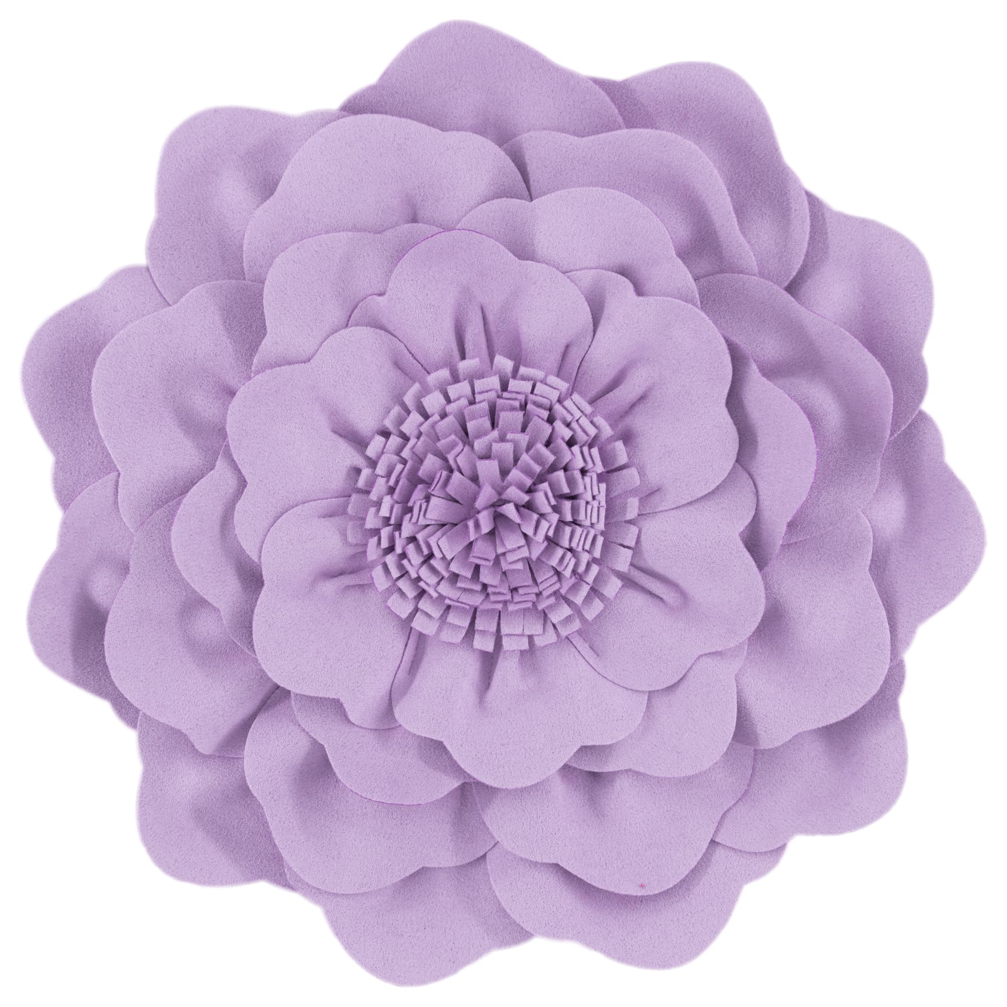 JWH Hand Crafted Flower Throw Pillow Cover Decorative Floral Pillow Case Round Cushion Stereo Pillowcase for Bedroom Bed Couch Living Room 14 Inch Purple Lilac
