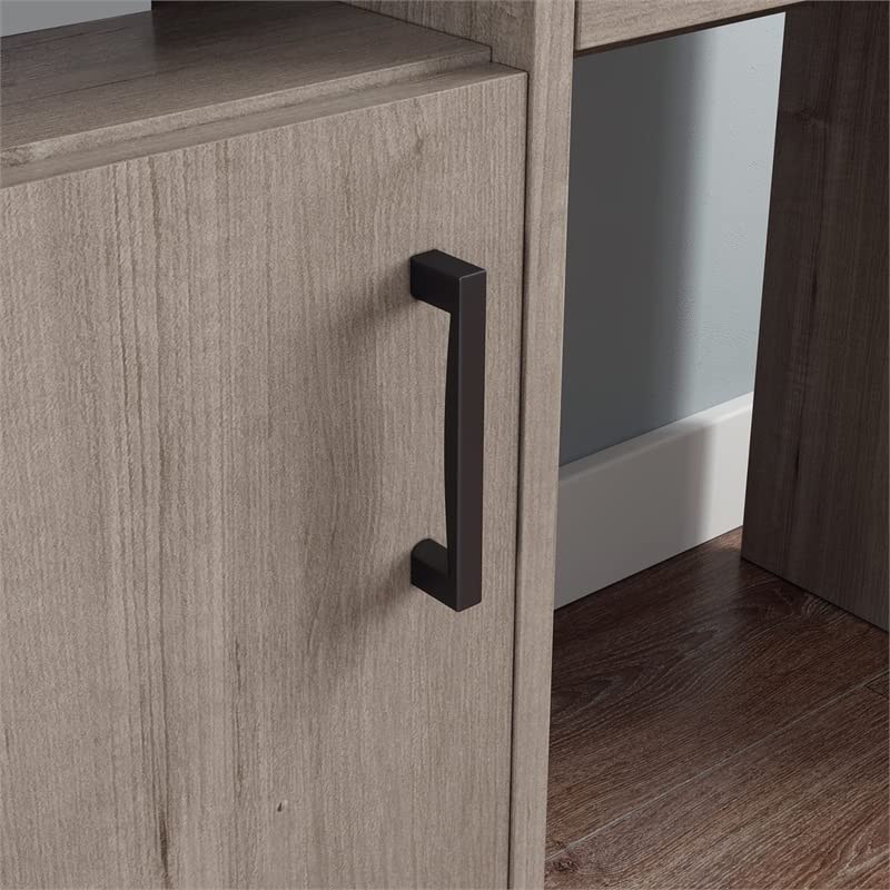 Sauder Beginnings Engineered Wood Desk w/Hutch in Silver Sycamore/Brown Finish