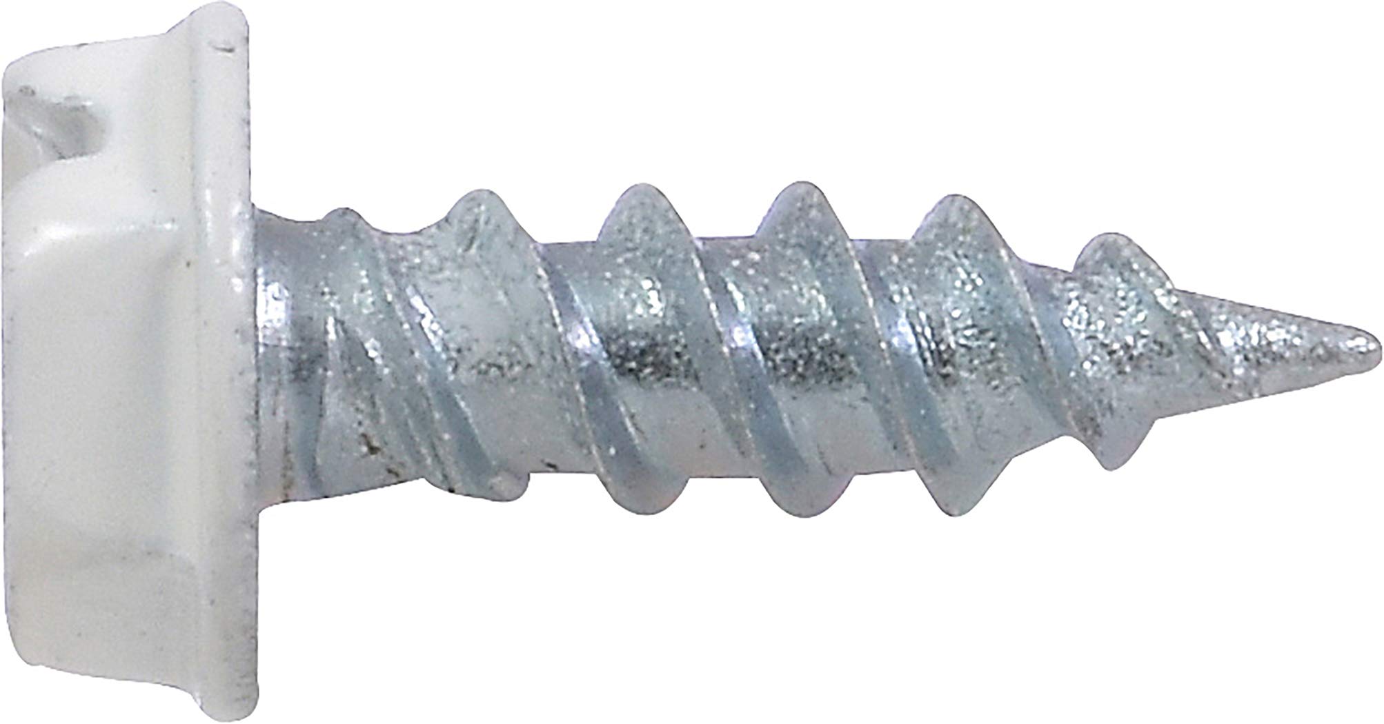 HILLMAN 35263 White Painted Hex Washer-Head Self-Piercing Screws (#7 x 1/2") - 100 pieces