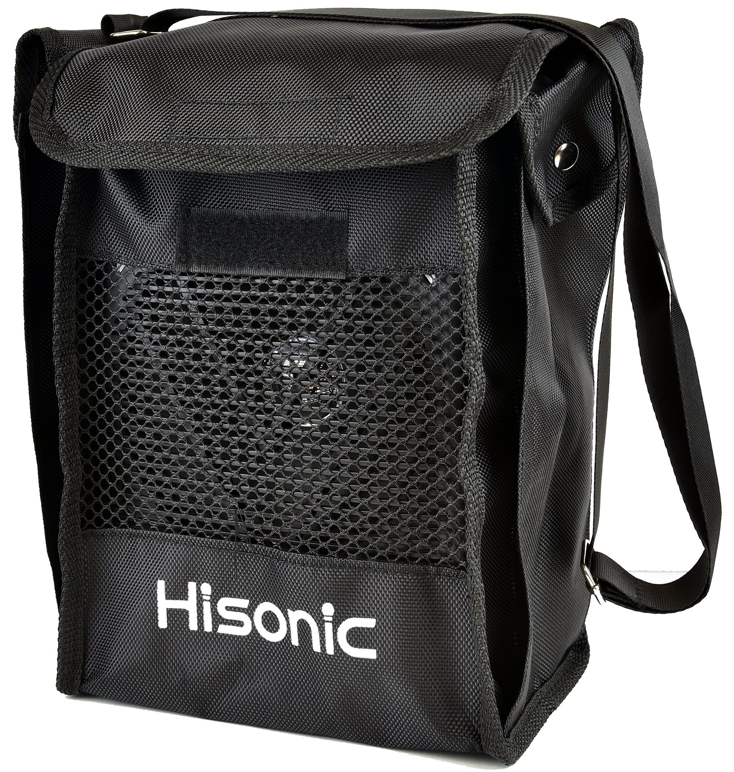 Hisonic HS122B-LL Portable Lithium Battery Rechargeable PA (Public Address) System with Dual Wireless Microphone System and Car Charger Cable, Black (2 Belt-Packs, Black)