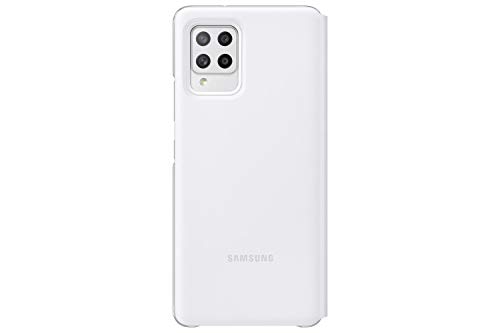 SAMSUNG Galaxy A42 5G S View Wallet Cover, Smart Sensor, Hidden Pockets, Full Protection, Sleek Design, White