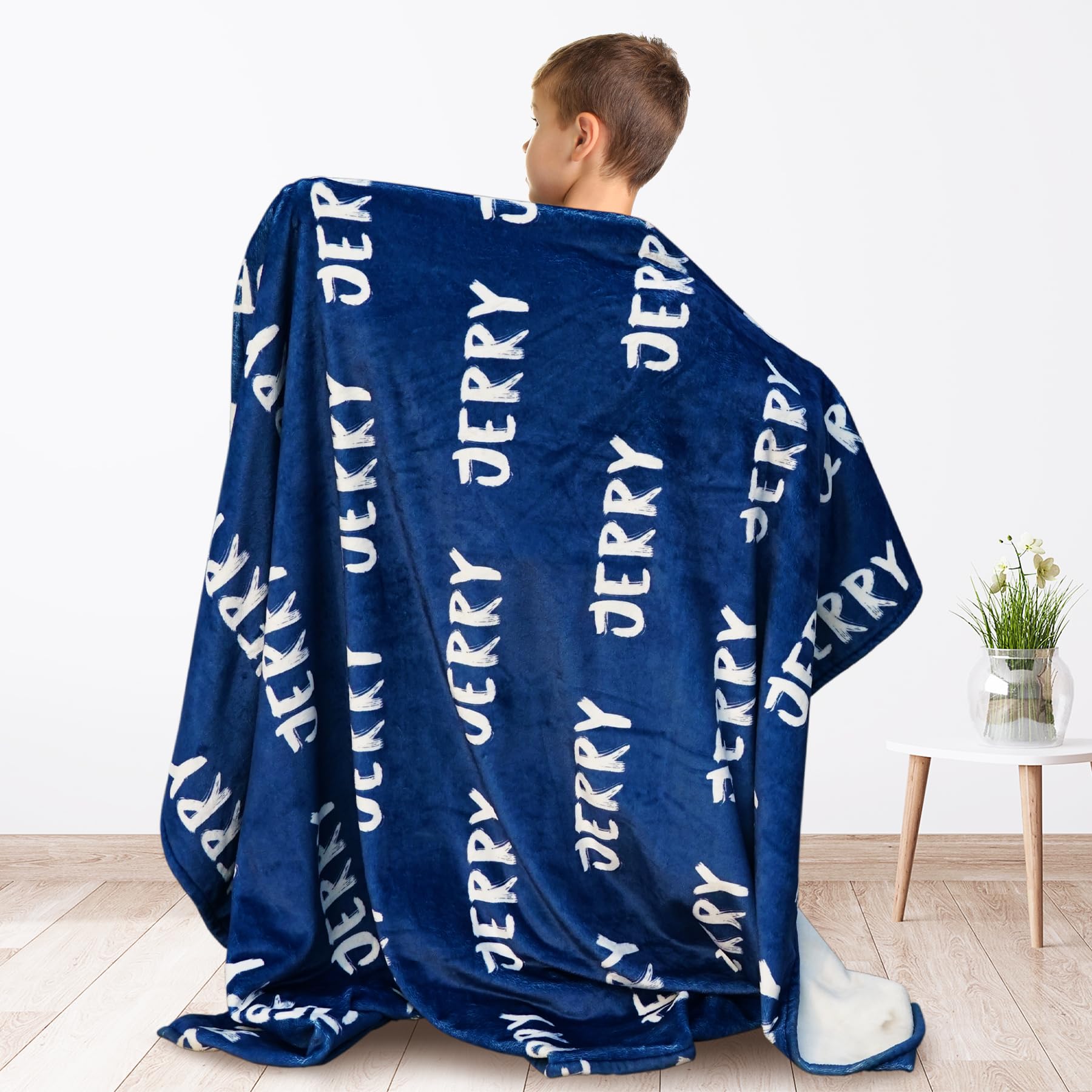 YAYAGo Personalized Blanket with Name Customized Blankets with Name for Kids Adult Soft and Cozy Flannel Blanket Gift for Christmas Thanksgiving Birthday Anniversary Wedding (60"×80")