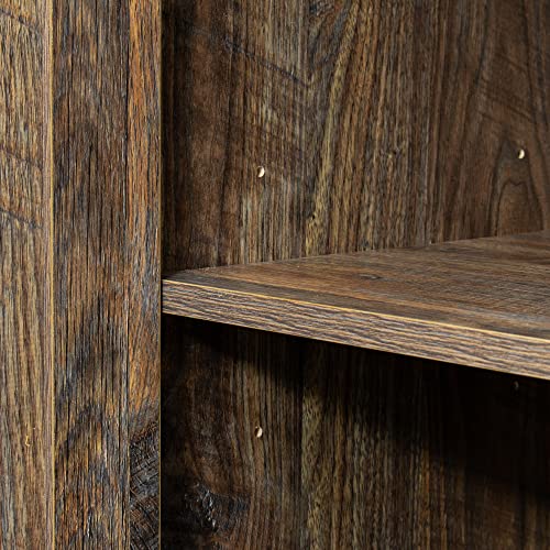 SSLine Rustic Coffee Bar Cabinet Farmhouse Elegant Kitchen Sideboard Living Room Storage Cabinet w/2 Drawers& 3 Doors Dining Room Buffet Accent Console Table for Entryway Hallway -Antique Brown