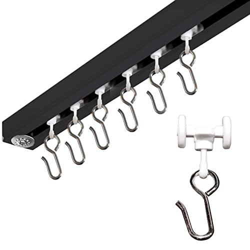 Room/Dividers/Now Ceiling Curtain Track Set - Comes with Track, Roller Hooks, Installation Hardware, Saw, and End Cap and Curtain Rail Ceiling Gliders Set - Plastic Body and Wheels with Steel Hook
