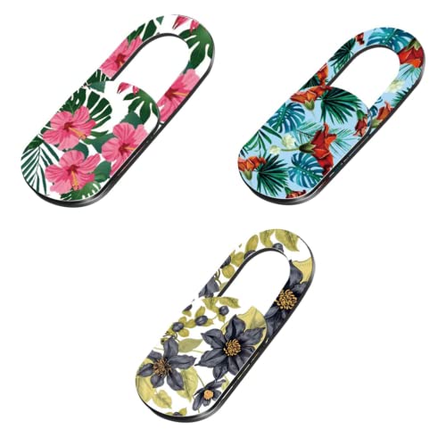 SOLUSTRE Laptop Stickers Laptop Stickers 3Pcs Laptop Webcam Cover Floral Pattern Privacy Cover Camera Slide Blocker Webcam Lens Shield Replacement for Home Office Shop Desktop Camera Desktop Camera