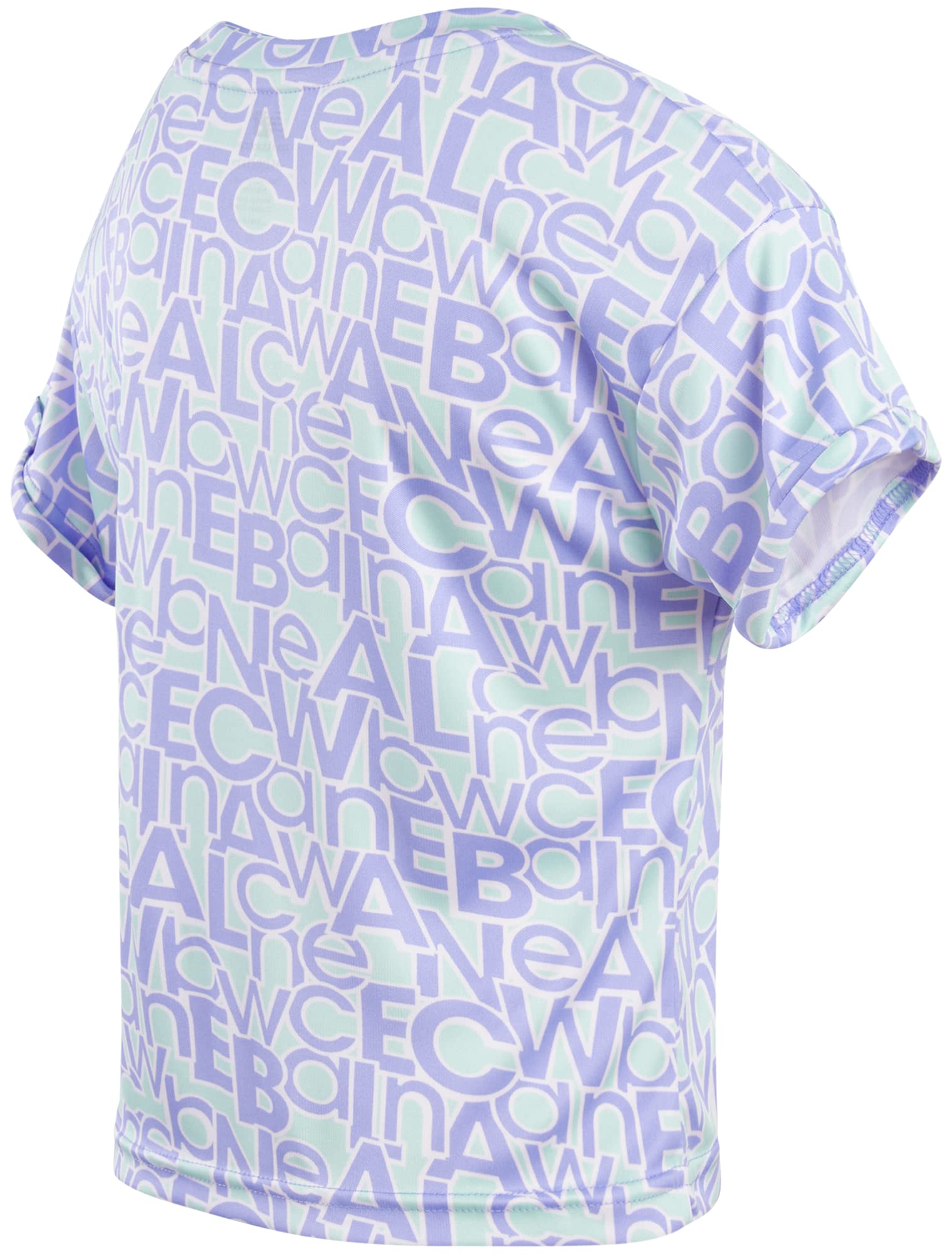 New Balance Girls' Active Shorts Set - 2 Piece Performance T-Shirt and Gym Shorts (4-12), Size 7/8, Light Surf/Vibrant Violet