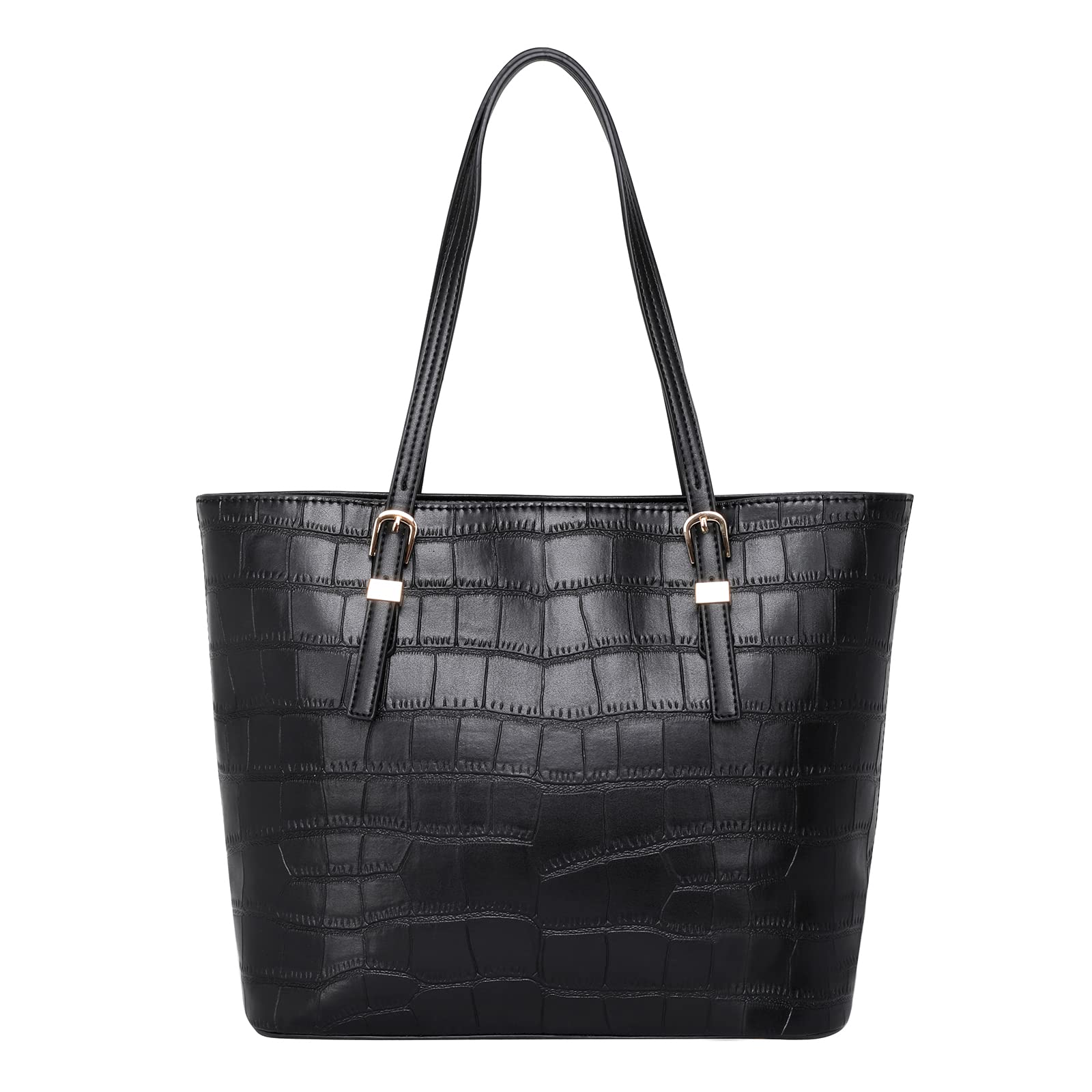 Montana West Handbags Crocodile Pattern Purses for Women Tote Bag Top-Handle Pu Leather Shoulder Bags B2B-MWC-027BK