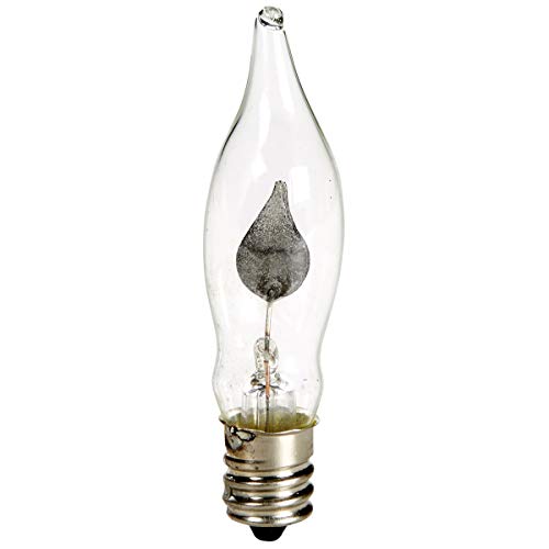 Holiday Joy - Flicker Flame Crystal Clear Flame Tip Candelabra Replacement Bulbs - Great for Electric Window Candle Lamps - CA5 - E12-1 Watt - 120 Volts (6 Pack)