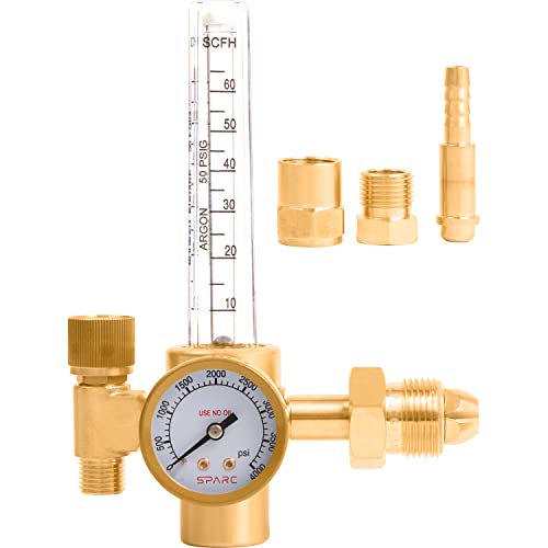 SPARC Argon CO2 Flowmeter + Regulator MIG TIG 0-60CFH CGA580 Inlet 2YR USA WARRANTY