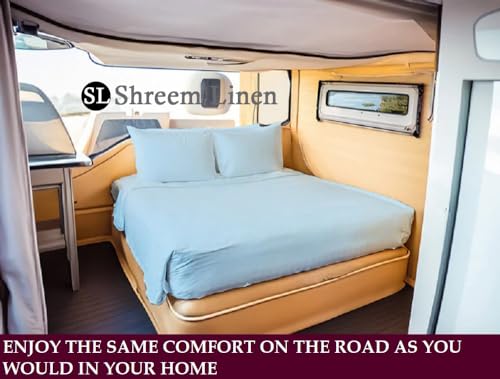 Microfiber RV Sheet Sets, 30x80 Bunk, Light Blue Solid, RV Bed Sheets for Campers, RV's & Travel Trailers Fit Mattress up to 8 Inch deep Motorhome RV Camping Sheets