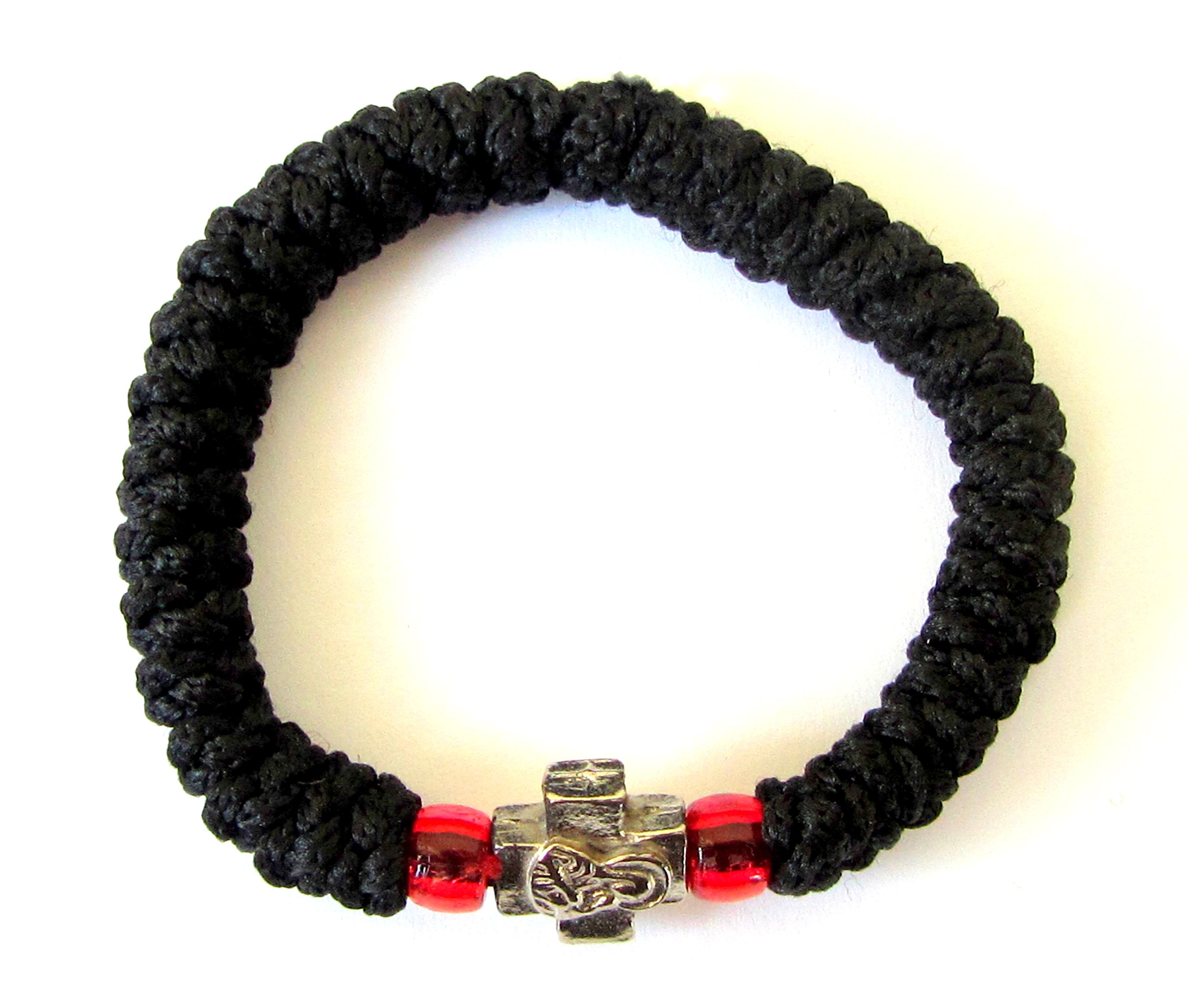 Iconsgr Handmade Christian Orthodox Greek Chotki, Komboskoini,prayer Rope Black Flexible / 2