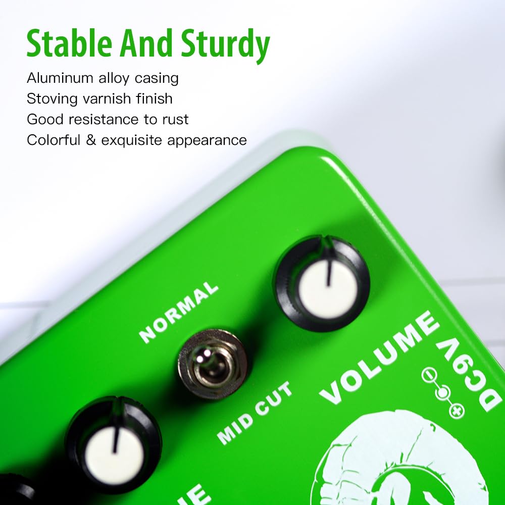 JOYO Octave Fuzz Pedal, Germanium Fuzz 60's Rock Effect - JF-12, Green White, Electric Guitar