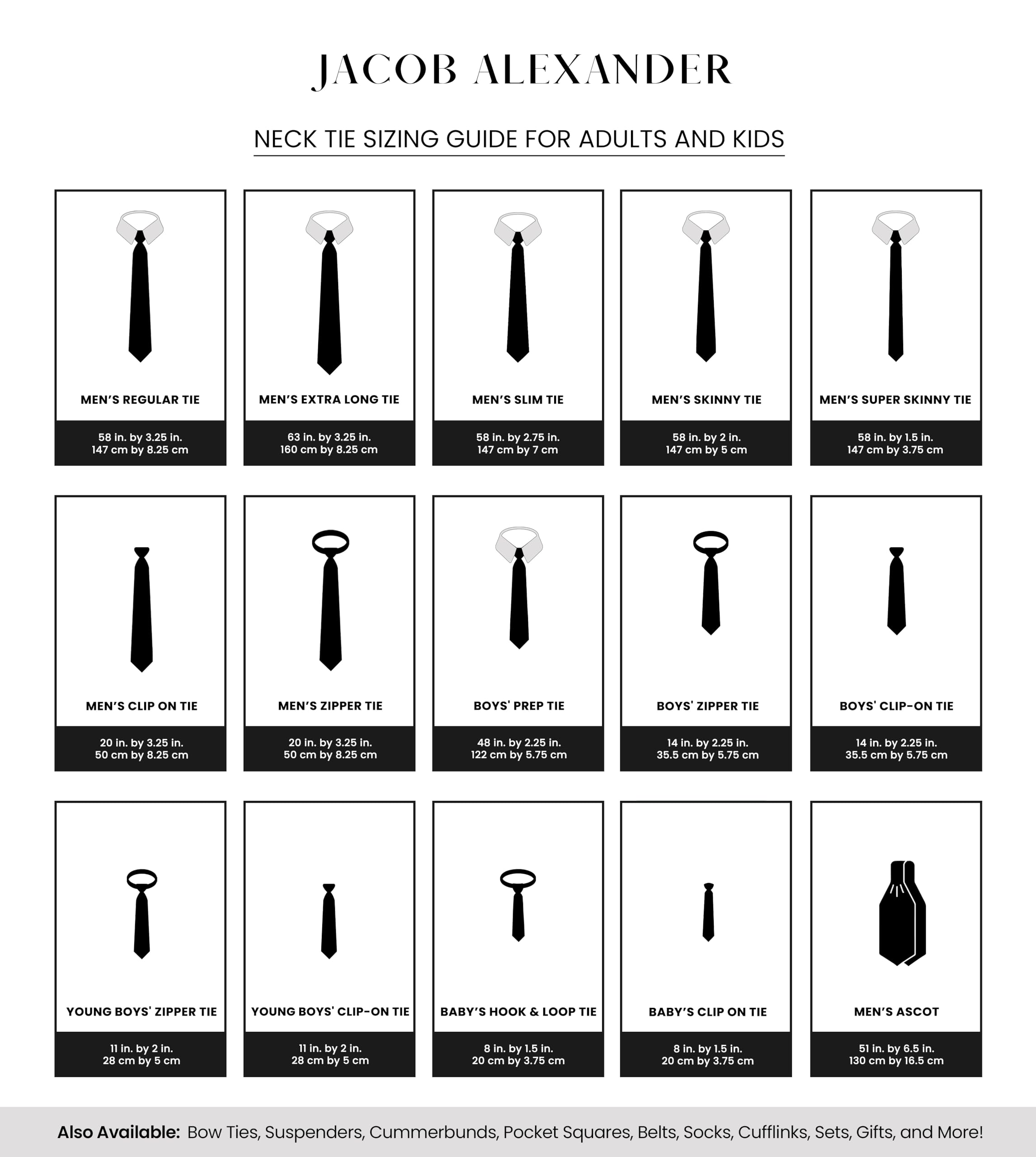 Jacob Alexander Uniform Solid Clip-On Tie with Buttonholes - Regular 20 inch - Black