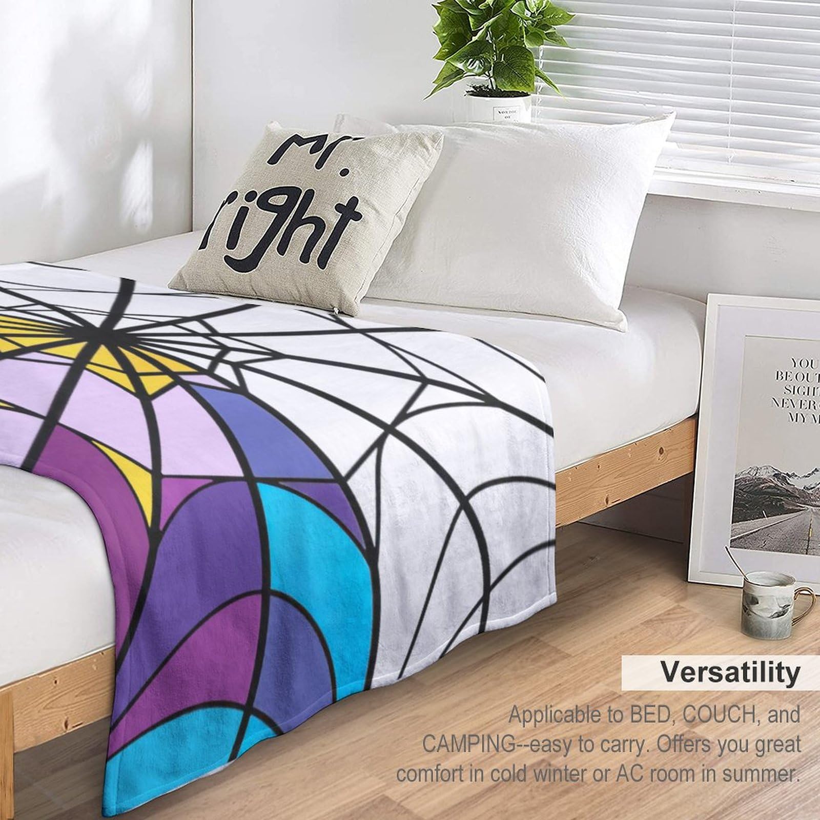 Wednesday Blanket Spiderweb Throw Blanket Soft Flannel Throw Blanket Adult Kids Sofa Bed Nap Blanket Lightweight Warm All Seasons for Bedroom (Spiderweb, 40x50inch)