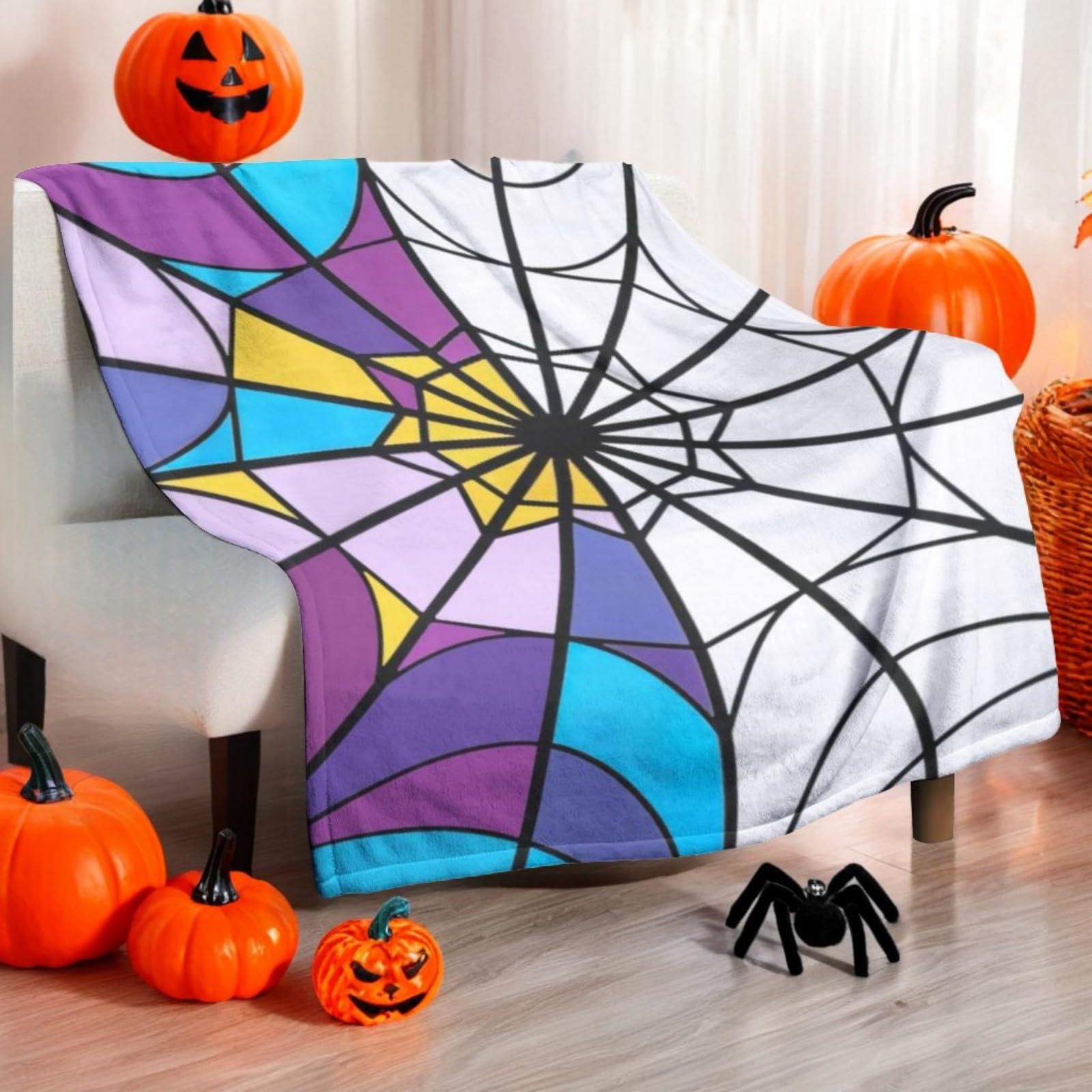 Wednesday Blanket Spiderweb Throw Blanket Soft Flannel Throw Blanket Adult Kids Sofa Bed Nap Blanket Lightweight Warm All Seasons for Bedroom (Spiderweb, 40x50inch)