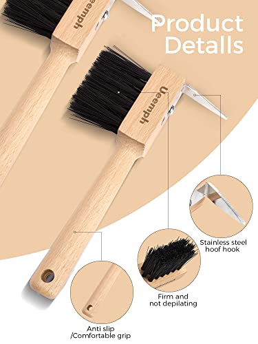 Ueemph Hoof Picks for Horses,Wooden Handle Hoof Pick with Brush,Sturdy and Durable,Excellent Texture, (1 Pieces)
