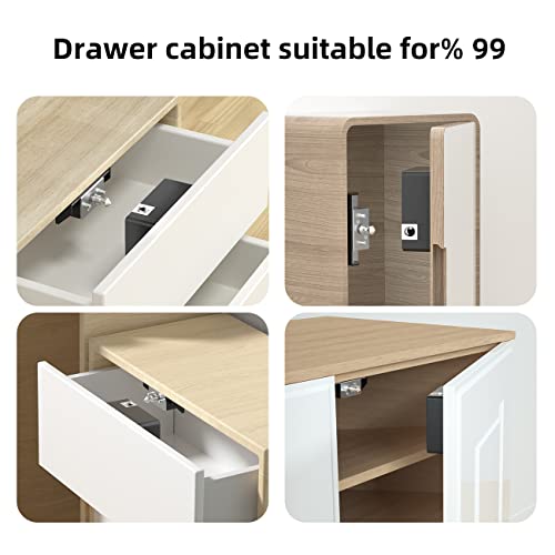 Rixiang Electronic Cabinet Lock, Smart NFC RFID Locks, Hidden DIY Cabinet Lock with Slide Latch Lock for Double Door Cabinet Drawer Wooden Cupboard
