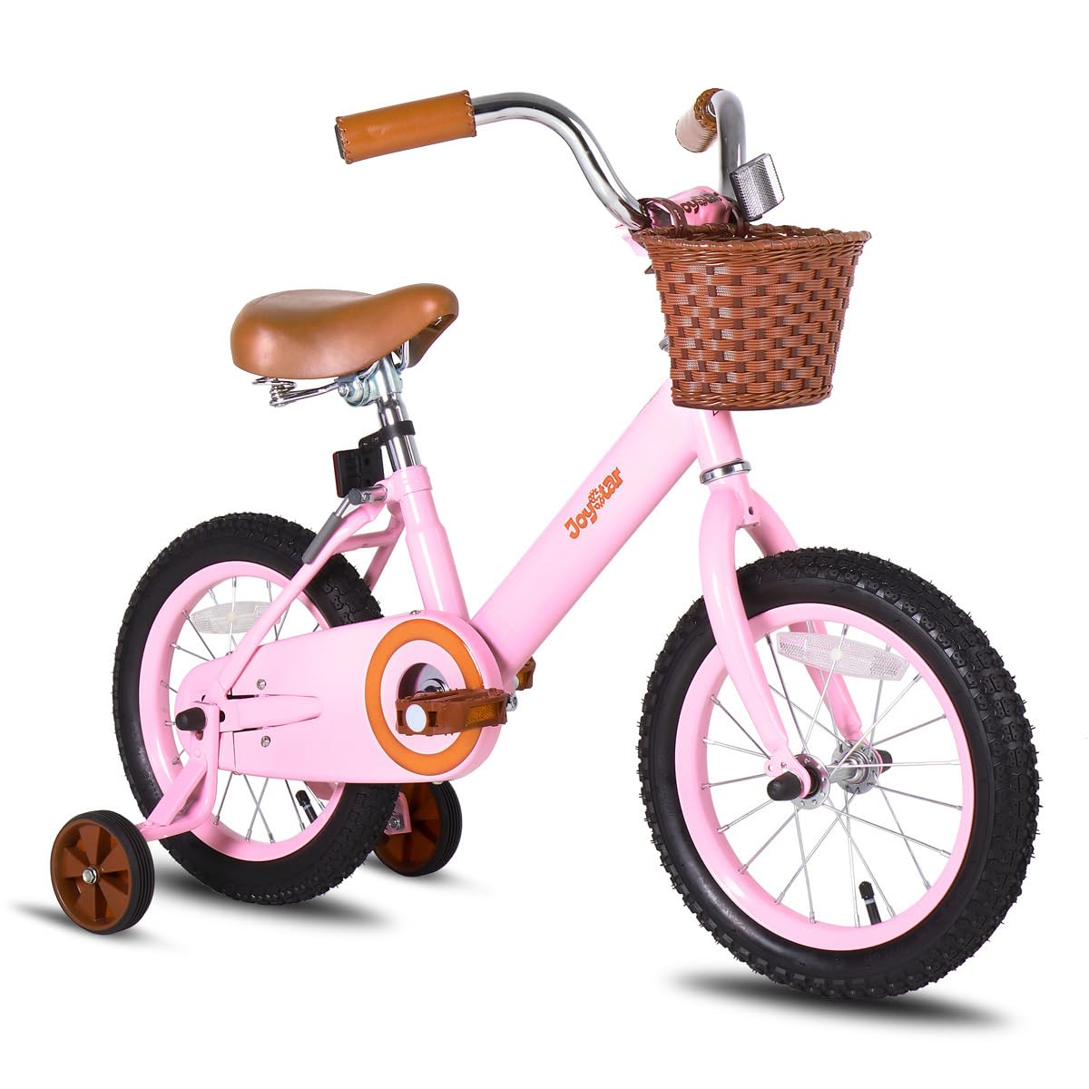 JOYSTAR 14 Inch Kids Bikes with Training Wheels & Basket, Vintage Girls Bike for Toddler of 3-5 Years Old Girls & Boys, Kids Bicycle, Pink
