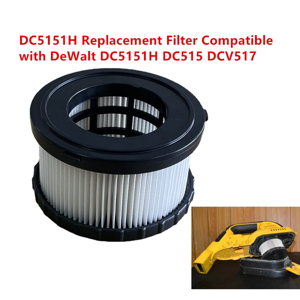 Riyingxin DC5151H Vacuum HEPA Filter Replacement Compatible with Dewalt DC5151H for DEWALT DC515, DCV517 One-Half-Gallon Vacuums- Pack of 2 PCS