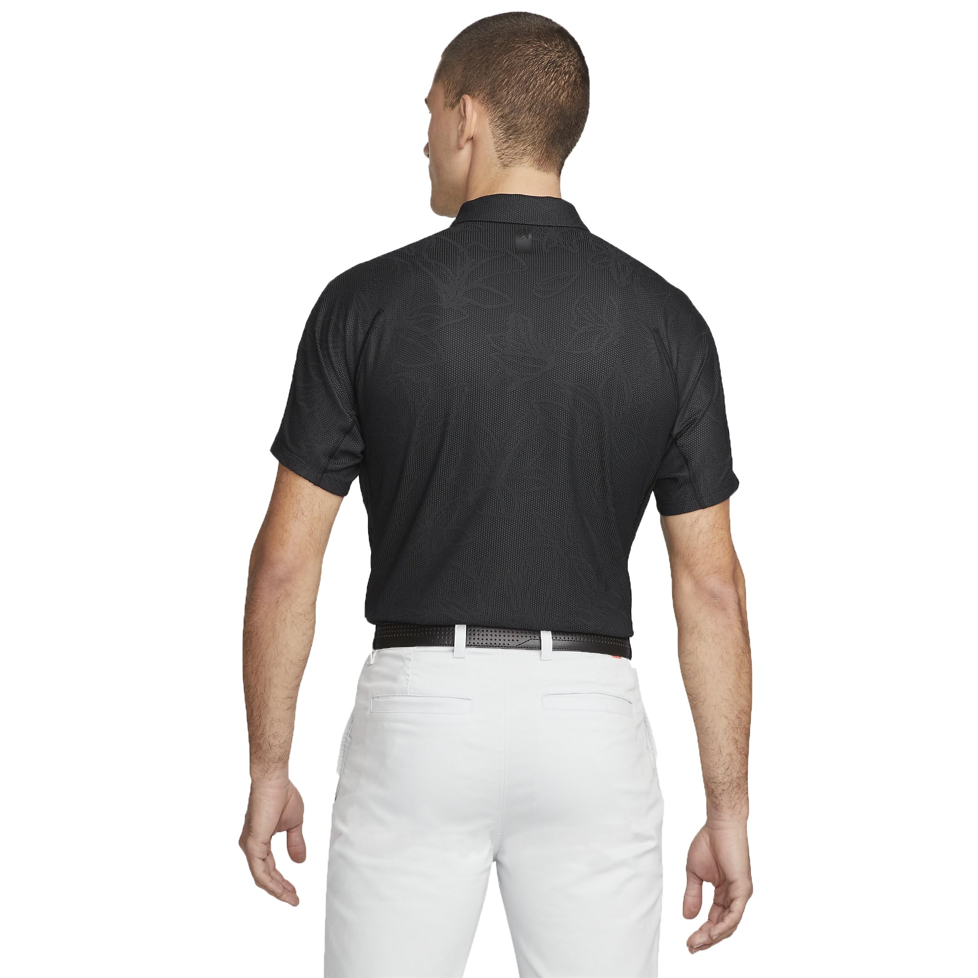 Nike Dri-FIT ADV Tiger Woods Men's Golf Polo Shirt,Black/Dark Smoke Grey/White, Large
