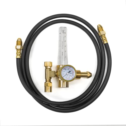 STKUSA Stark Argon Flowmeters Regulator Welding CGA-580 Miller Lincoln CO2 Argon Regulator with Gas Hose TIG Welder,Black/Gold (55091)