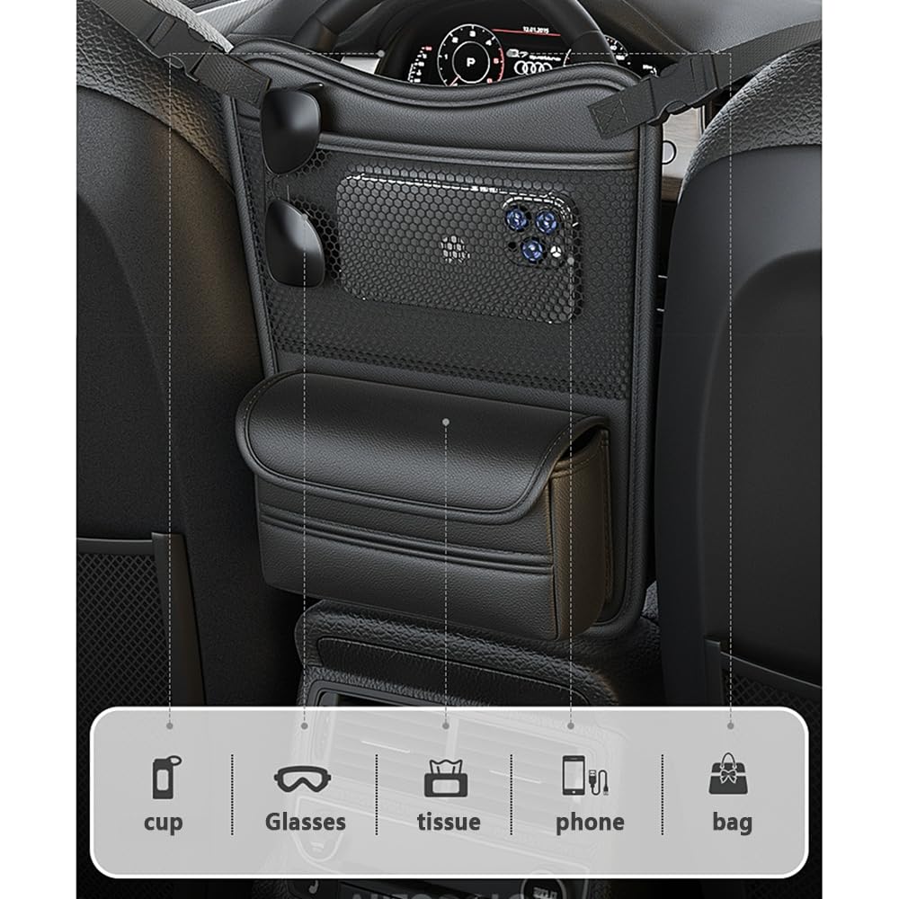 IHOTDER Purse Holder for Car - Car Handbag Holder Between Seats,Cup Holder,Purse Holder,Phone Holder for All Passengers - Multifunctional Car Seat Organizer