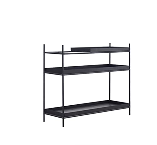 SLNFXC Industrial Style Iron Shelves Long Narrow Bookshelf Living Room Doorway Foyer Floor Storage Low Cabinet