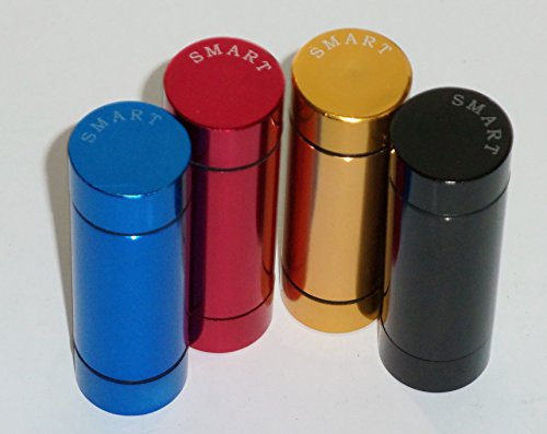 Smart 3" x1 "Airtight Aluminum Cylinder Pills Storage Case in Assorted Colors (4)