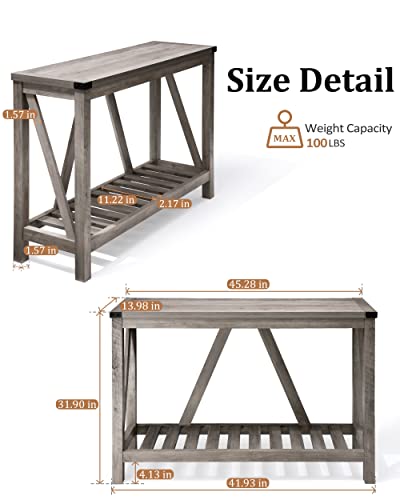 JOINHOM Entryway Table - Wood Console Table with Shelves, Farmhouse Sofa Table for Entryway, Living Room, Hallway