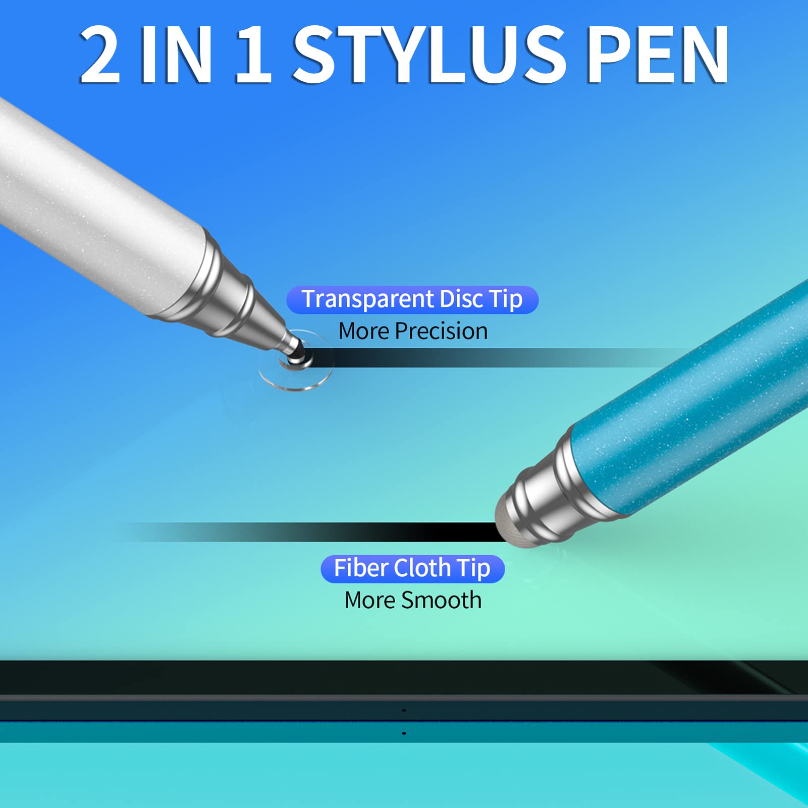 Stylus Pen for iPad (4 Pcs), Universal 2 in 1 Stylus Pens for Touch Screens iPad Pencil Compatible with Apple/iPhone/iPad/Pro/Air/Android/Tablet All Capacitive Touch Screens