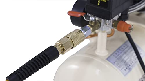 SANFU (PU) Polyurethane Reinforced 1/4”ID(6.3 x 9.8mm) x 100ft, Air Hose with 1/4-Inch Swivel Solid Brass Quick Coupler and Plug, Transparent Orange(100’)