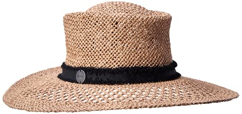 Hurley Women's Straw Hat - Santa Rosa Lightweight Wide Brim Panama Straw Sun Hat, Khaki 2
