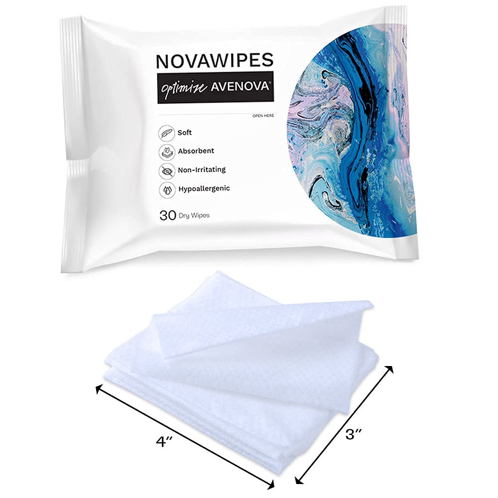 NovaWipes By Avenova β Soft, Strong, Hypoallergenic, Non-Irritating, Durable, Absorbent, Multi-Layer Dry Wipes for use when Applying Avenova Spray (30 count)