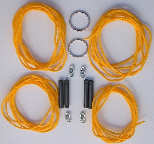 Home Court Portable Set Guy Line Rope Sets (Yellow, Pull-up Style Ropes)
