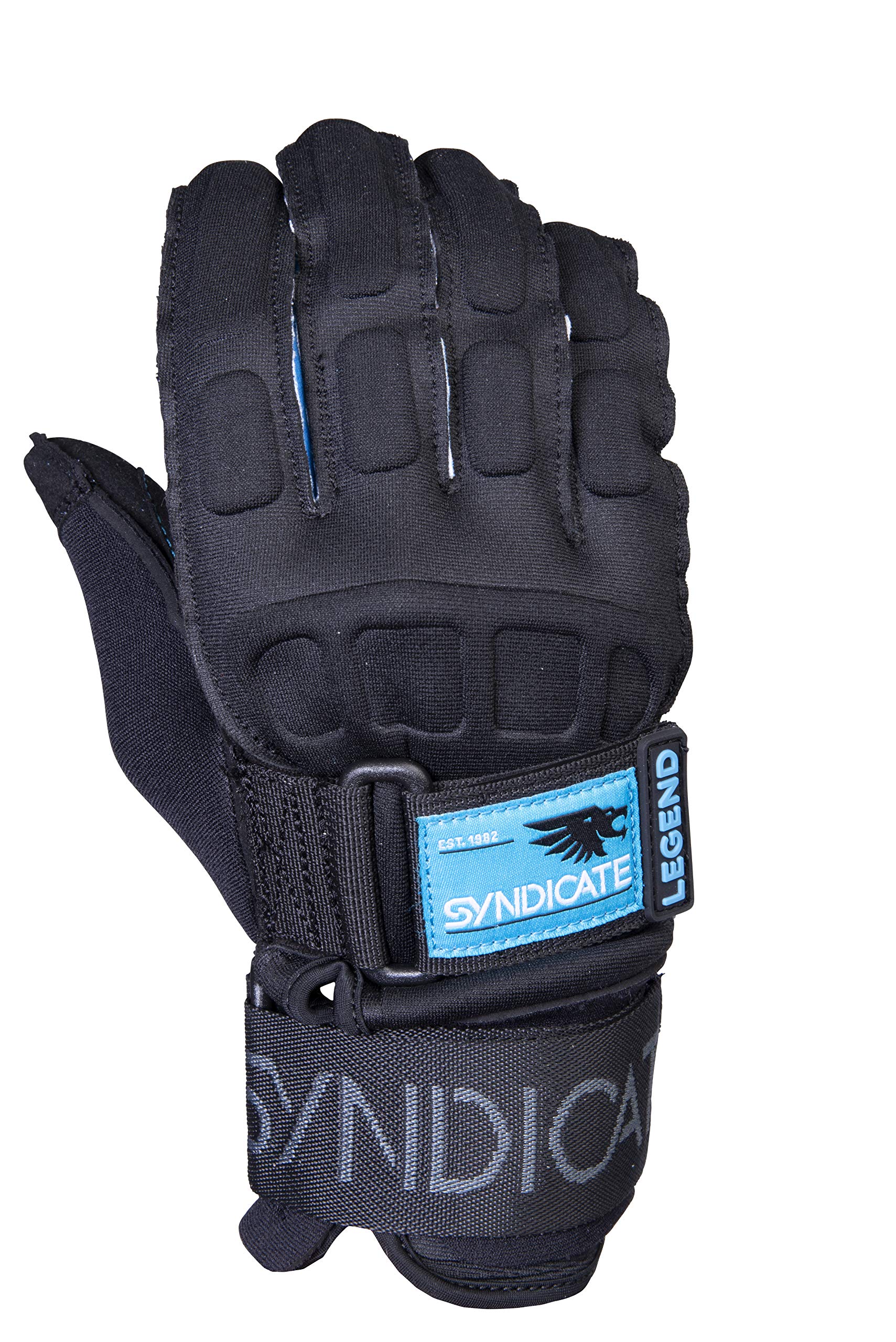 HO Syndicate Legend Inside Out Mens Waterski Gloves Black/Blue Sz M