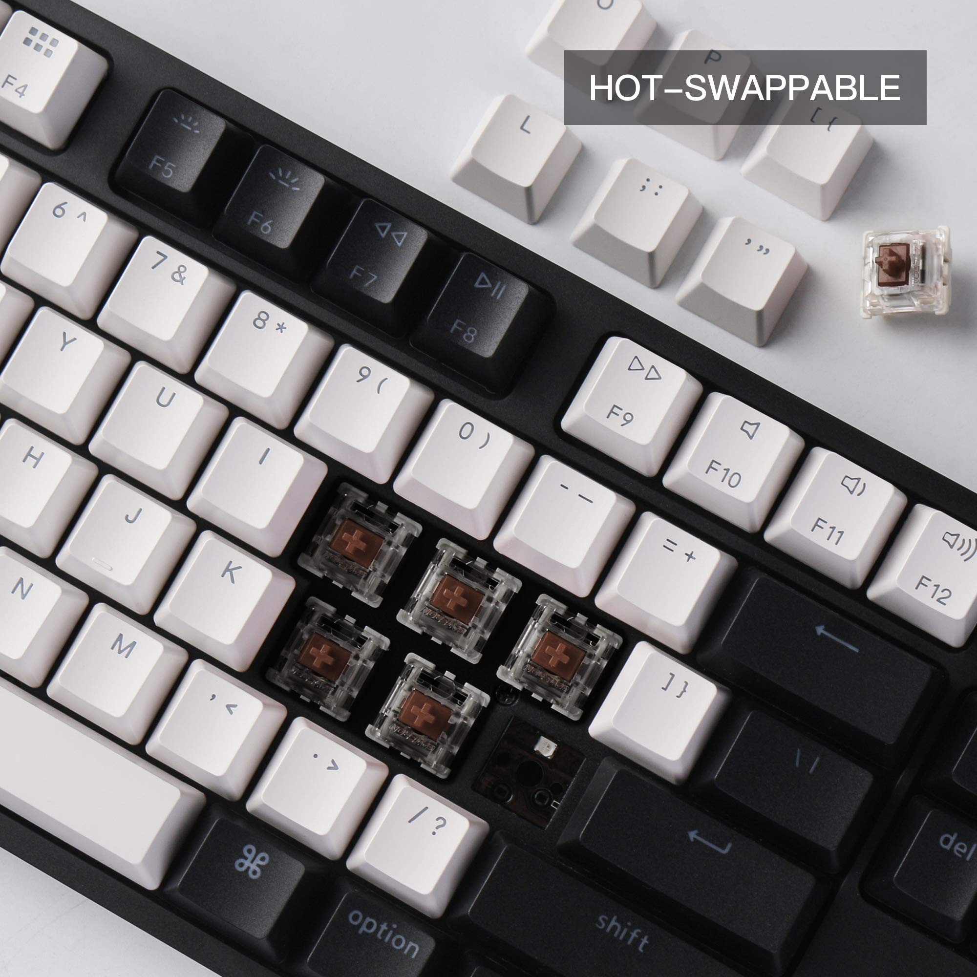 Keychron C1 Hot-swappable Wired Mechanical Computer Keyboard with Gateron G Pro Brown Switch/Double-Shot ABS Keycaps/White Backlight/USB Type-C Cable, Tenkeyless 87 Keys for Mac Windows PC