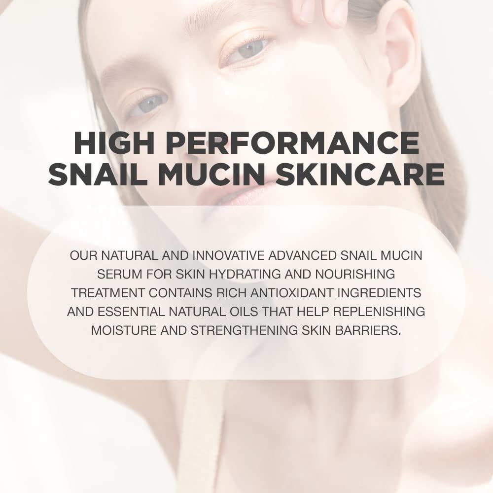 Snail Mucin Essence Serum | Advanced Snail Mucin Essence Serum | Snail Mucin Essence with High Concentrate of Snail Secretion Filtrate | Snail Serum with Natural Age-Defying Complex | Korean Essence Night Serum with 96% Snail Mucin Extracts | Korean Essen