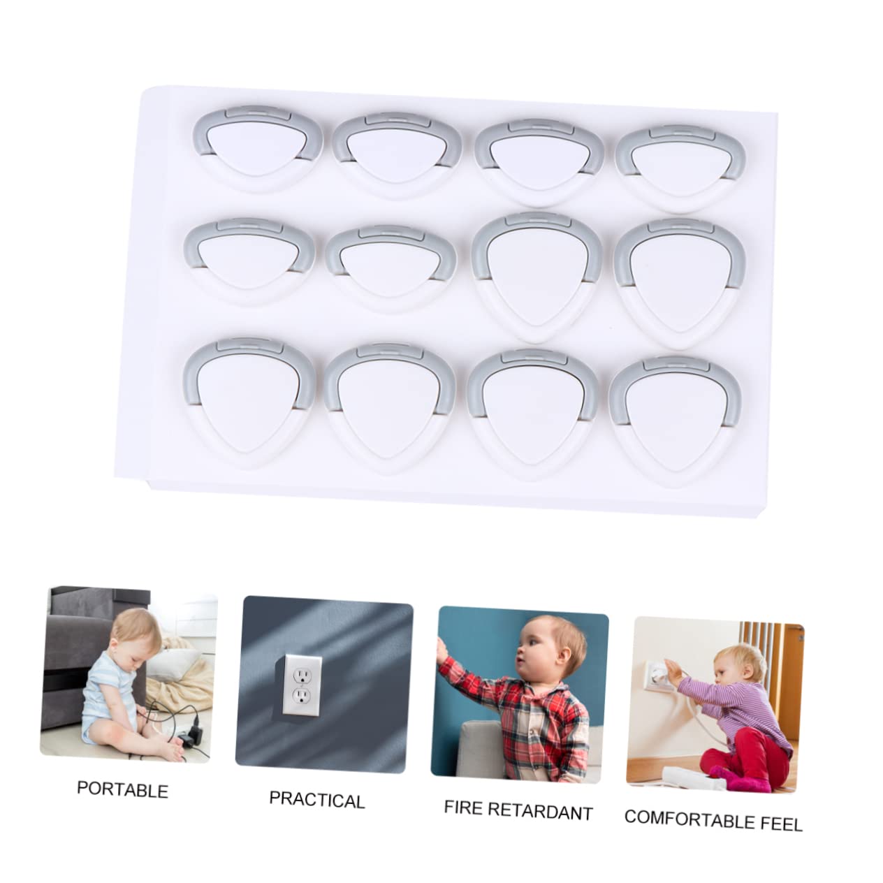 Toddmomy 12pcs Outlets Electric Hidden for Handle Baby Plastic Proofing Children Protectors Wall Cap Power Plugs Cover Covers Secure Plug Kids Caps Child Tough Electrical Protection