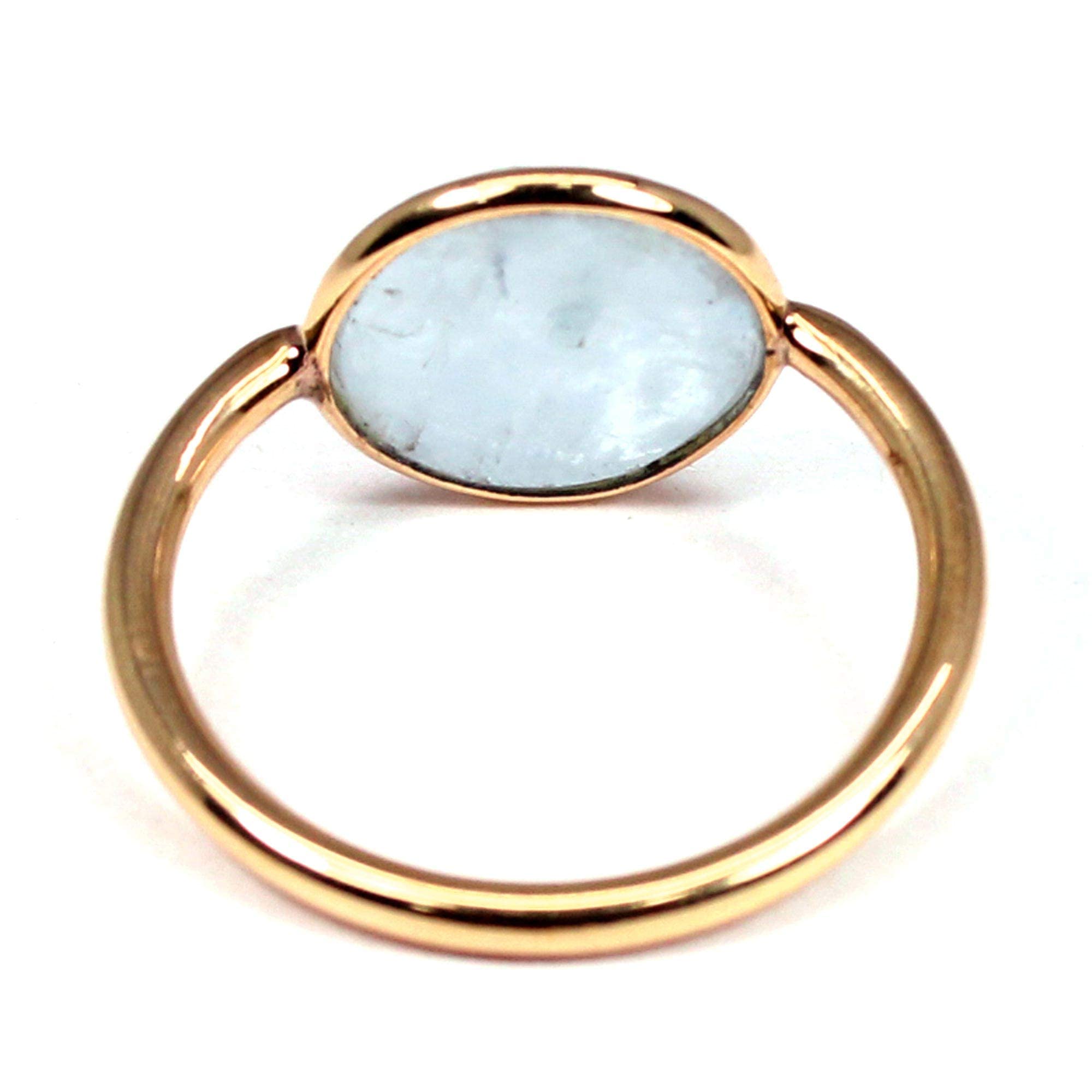 Moonstone Gold Plated 925 sterling silver Wholesale Gemstone Round Ring (6.5)