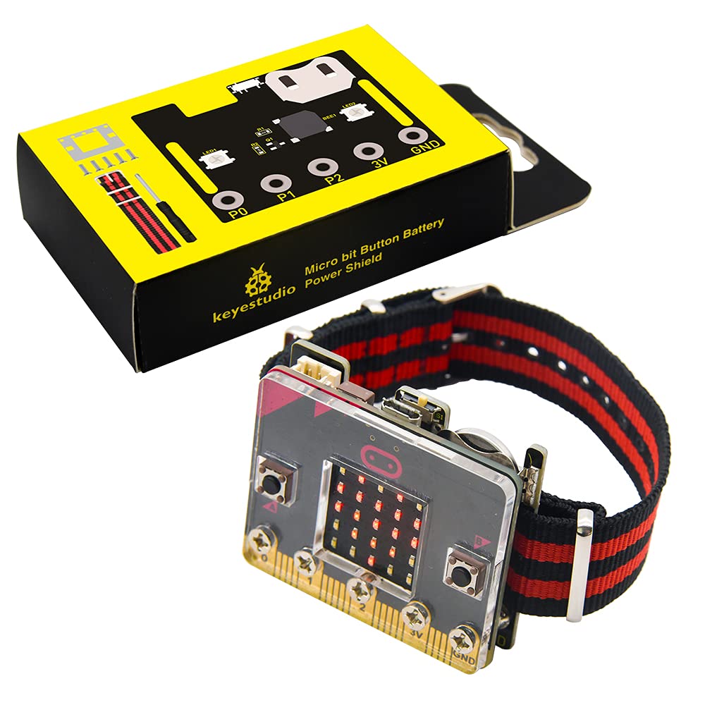 KEYESTUDIO Smart Watch Starter Kit for BBC Micro:bit V1 V2 Coding DIY for Beginners Kids (Without Microbit)
