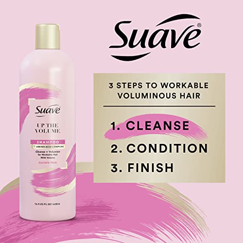 Suave Pink Up The Volume Shampoo For Volumized Hair Volumizing Sulfate Free Shampoo 16.5oz