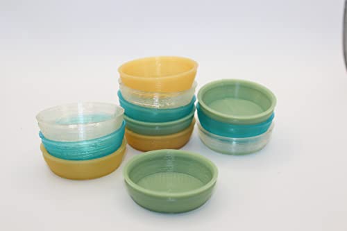 Stroodies 0.5oz Crested Gecko Bowls | Multi-Color |12-pack | (Multiple Colors (Aqua, Champagne, Clear, & Jadeite)