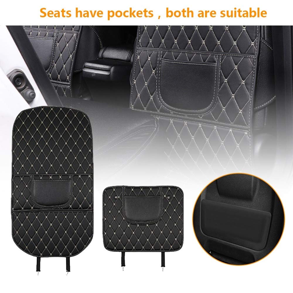 Kick Mats, Car Seat Back Protectors with Organizer Pockets Waterproof Car Seat Back Covers Child Kick Guard for Car Interior Accessories