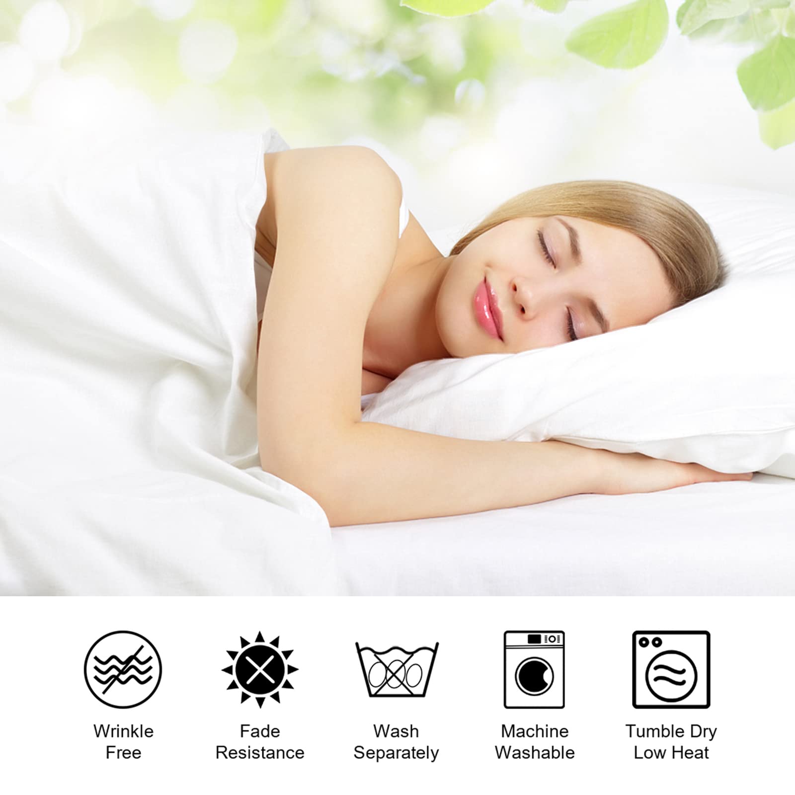 ILAVANDE Luxury 4 Piece White Microfiber King Sheets Set - Super Soft 1800 Series, 14" Deep Pockets, Wrinkle & Fade Resistant for King Size Beds