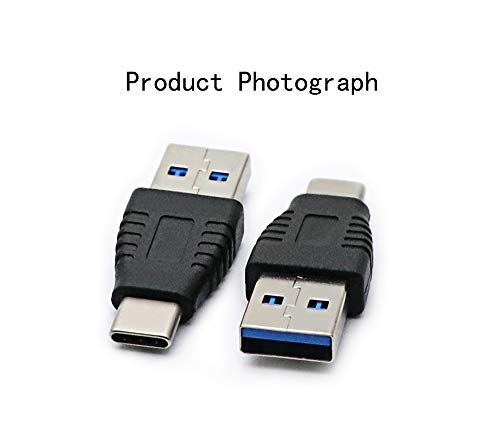 rgzhihuifz Type-C Male to USB3.0 Male Adapter,USB C to USB A 5G 3A Converter, USB 3.1 AM to CM Support Data Synchronization and Charging, Suitable for Mobile Phones, Computers,2-Pack