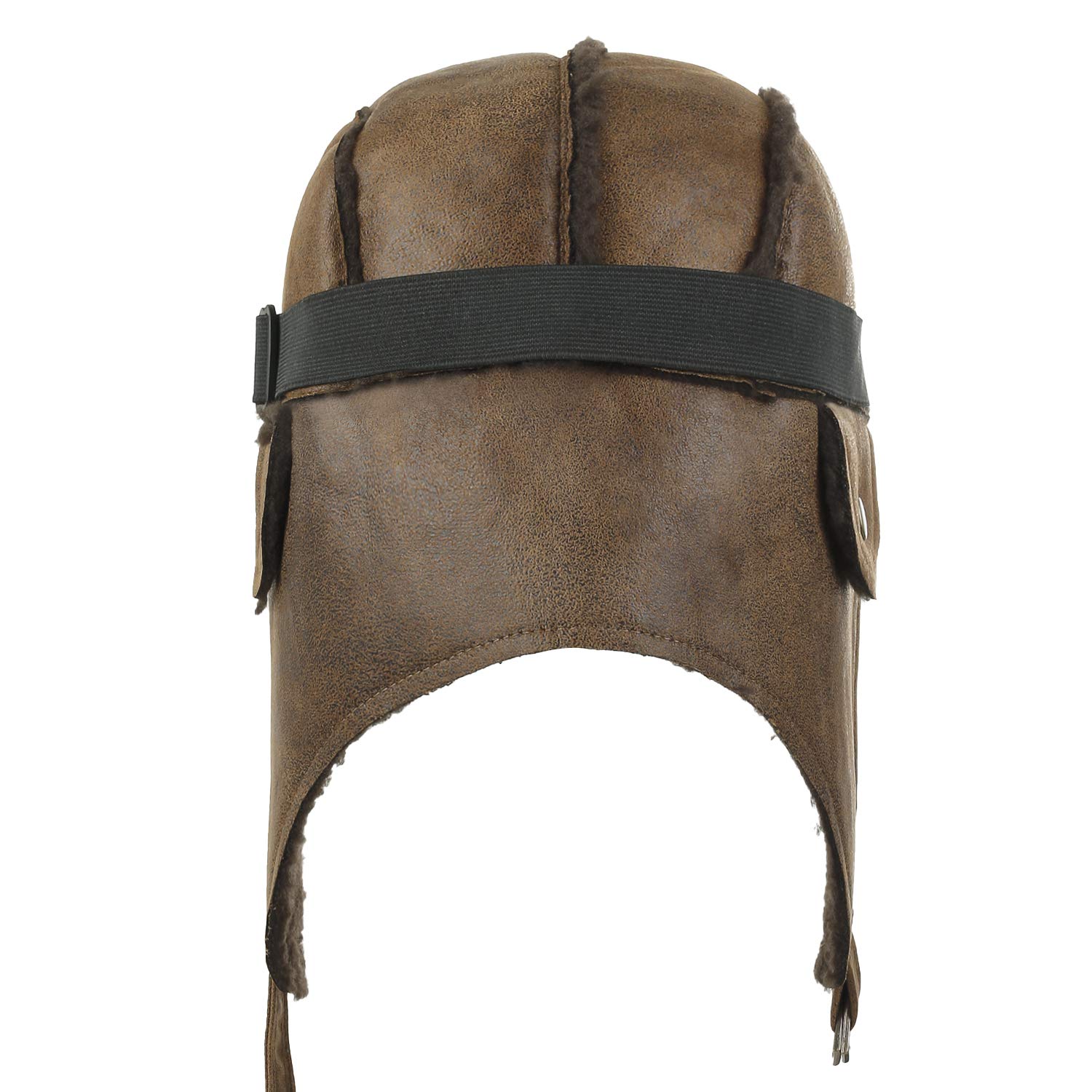 ililily Aviator Hat Winter Snowboard Fur Ear Flaps Trooper Trapper Pilot Goggles Light Brown
