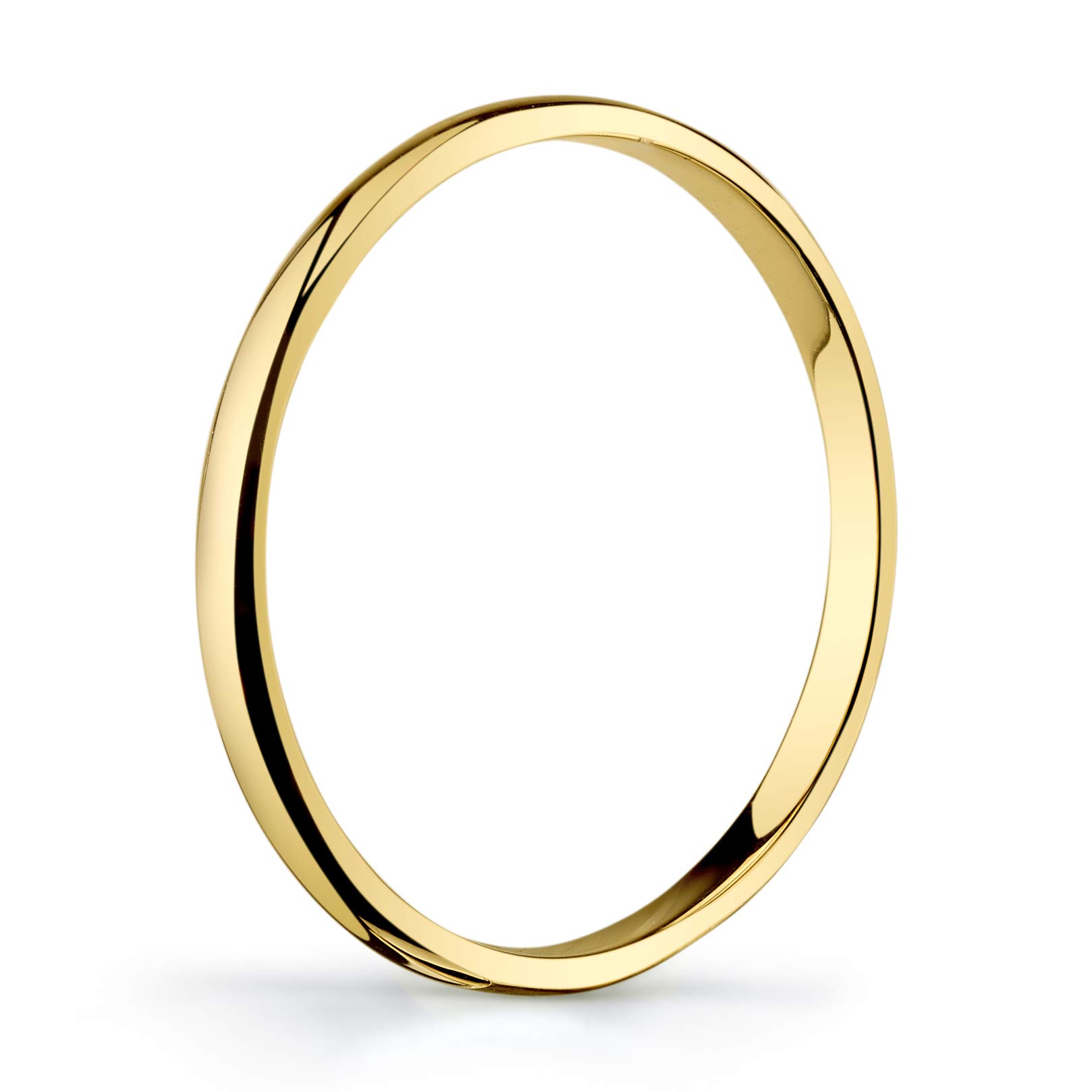 hwojjha Yellow or White or Rose Gold Light Comfort Fit 2mm Plain Wedding Band (gold, 6)